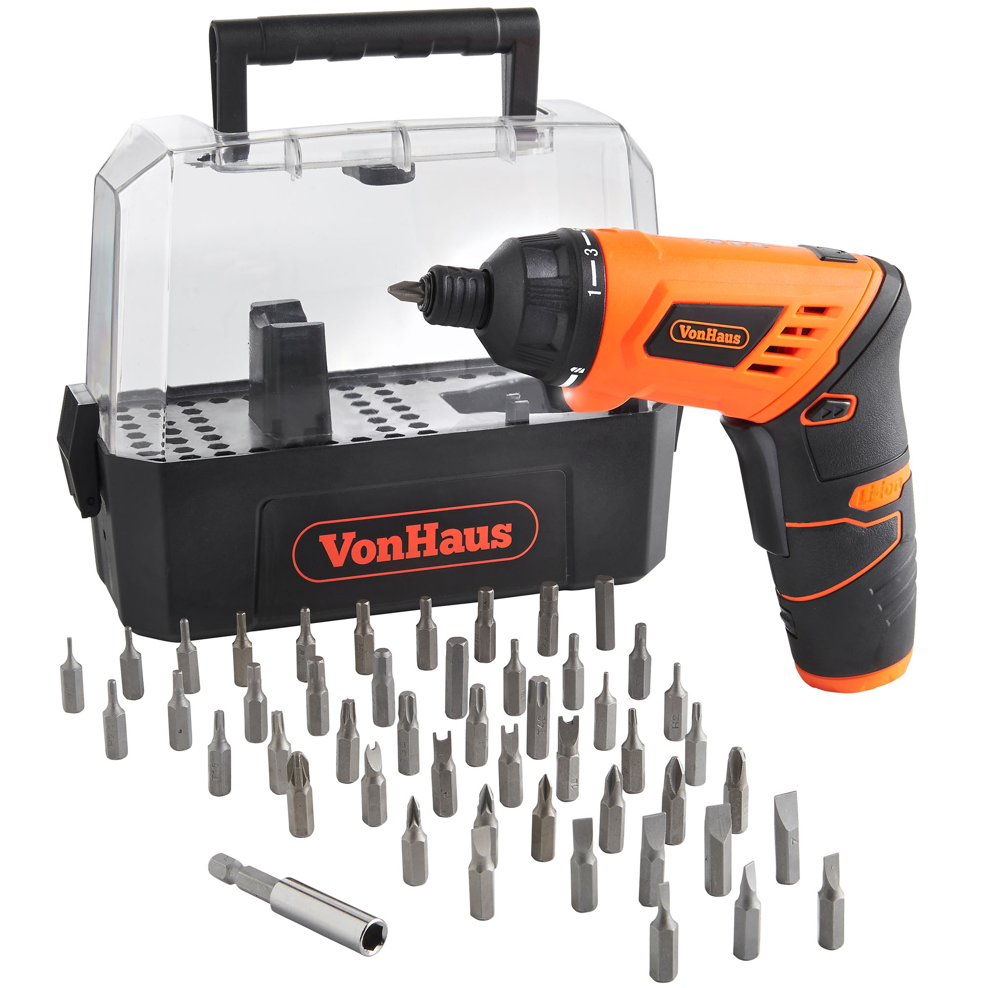 Vonhaus Cordless Electric Screwdriver 3 6v Li Ion With 50pc Bit Set
