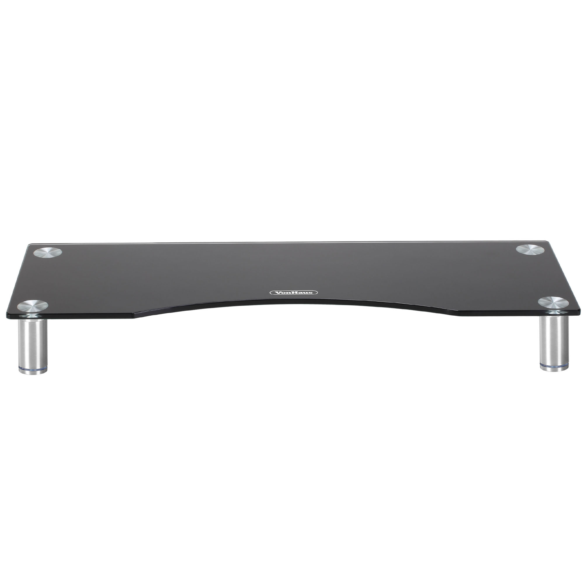 VonHaus Large Black Glass Computer Monitor TV Stand Riser Shelf 27.5 X ...