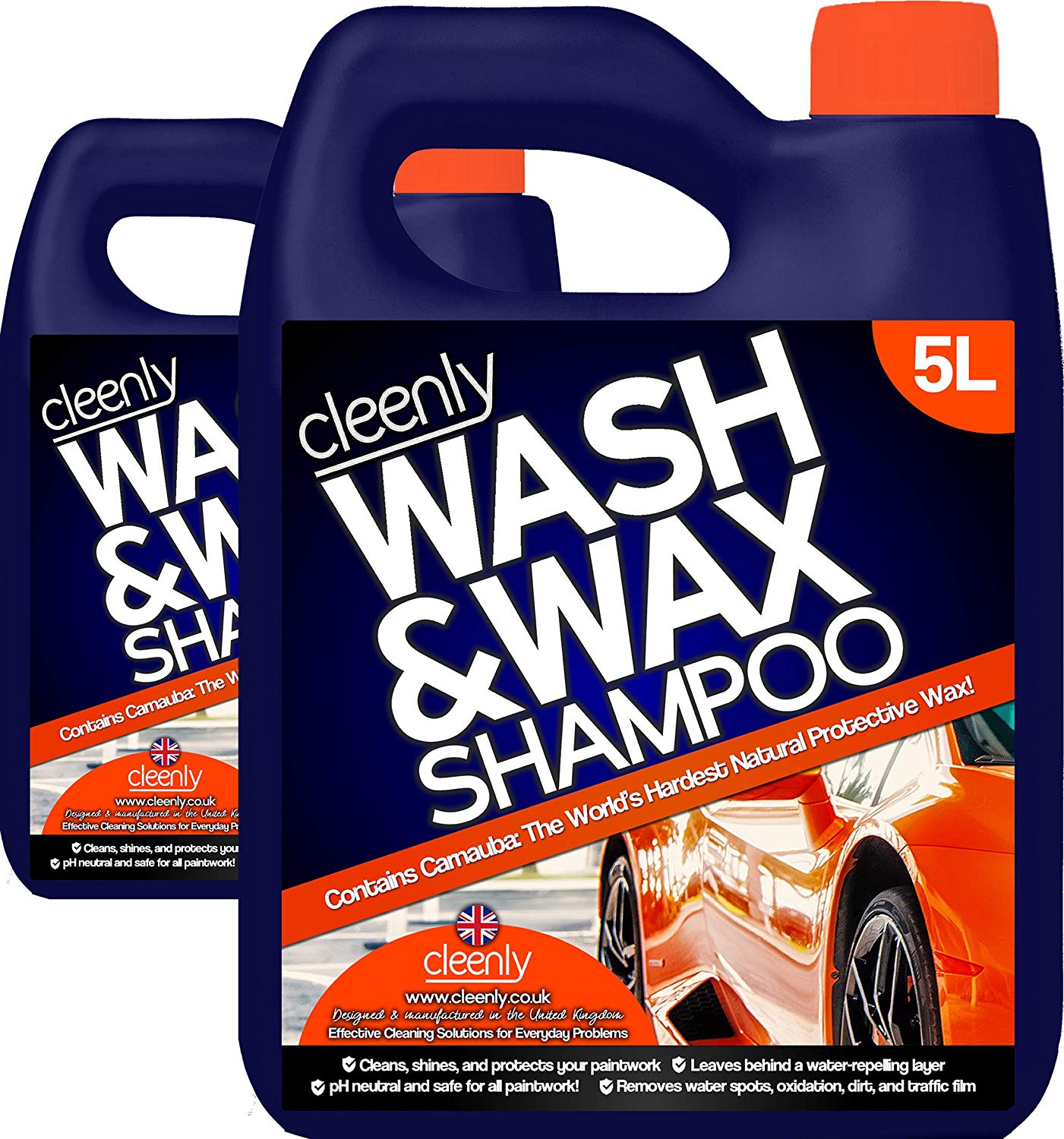 Wash and Wax Car Shampoo pH Neutral Carnauba Professional Grade Polish ...