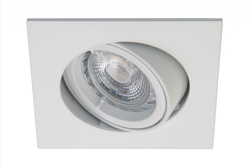 Tilt Square Downlight Recessed Adjustable GU10 Mains 240V LED Halogen ...