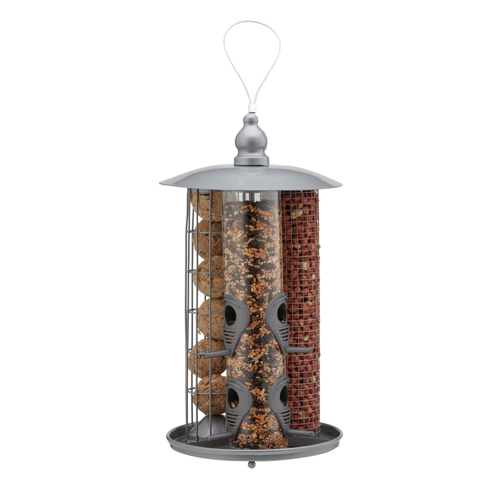 Kingfisher Wild Bird Feeding Station Multi Feeder Nut Seed Fat Ball ...