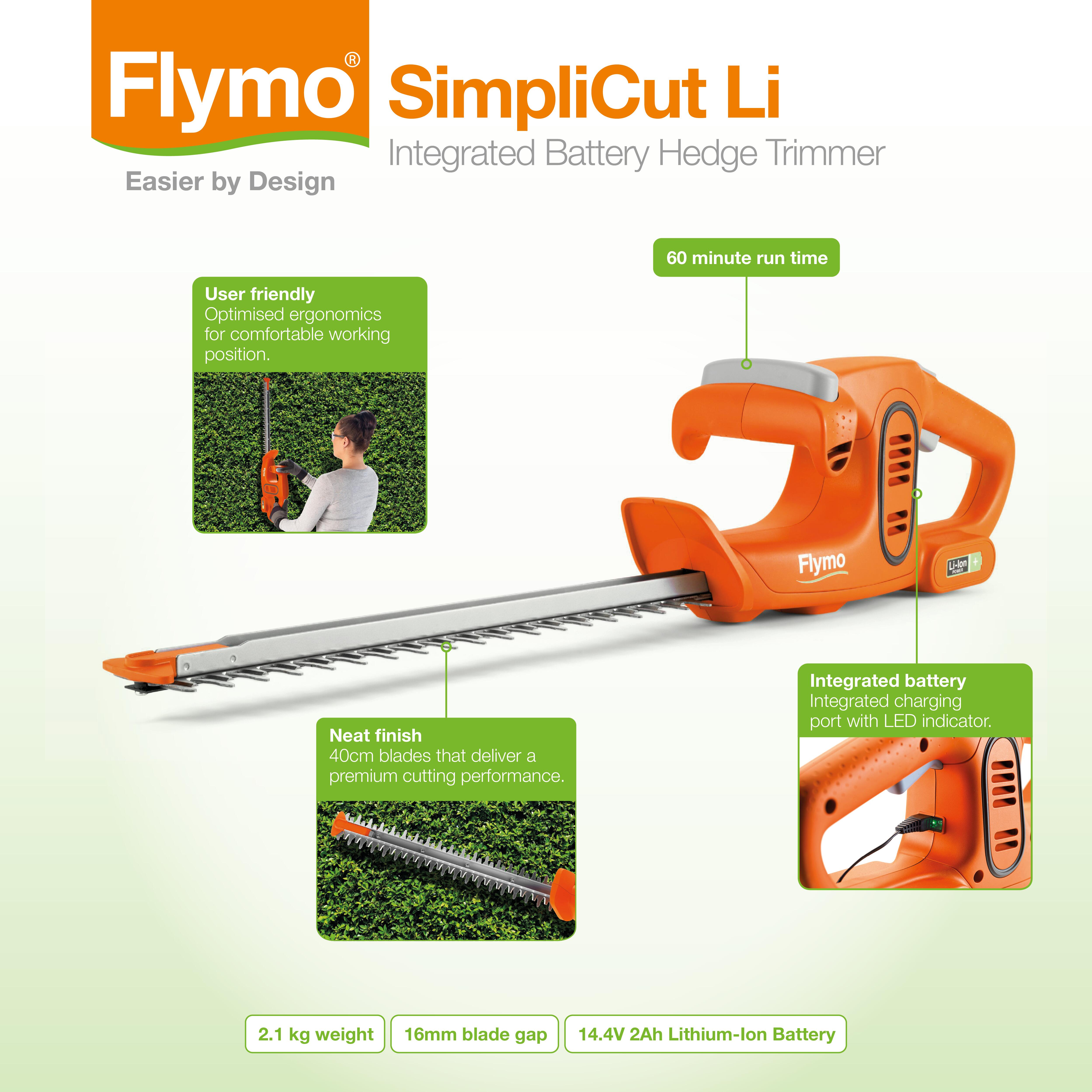 Flymo SimpliCut Li Cordless Hedge Trimmer - Certified Refurbished ...