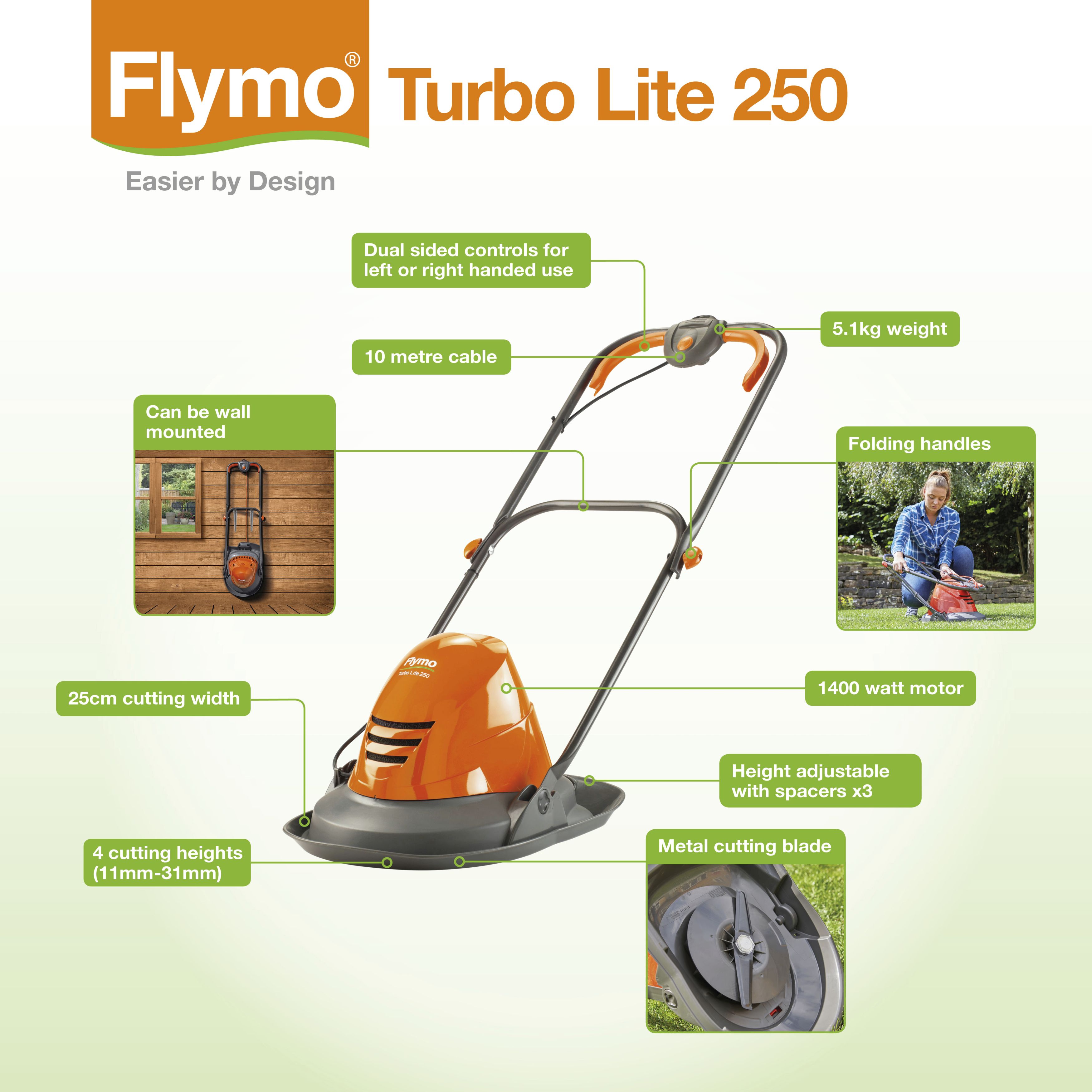 Flymo Turbo Lite 270 Hover Lawn Mower - Bronze Grade 7391883816981 | eBay
