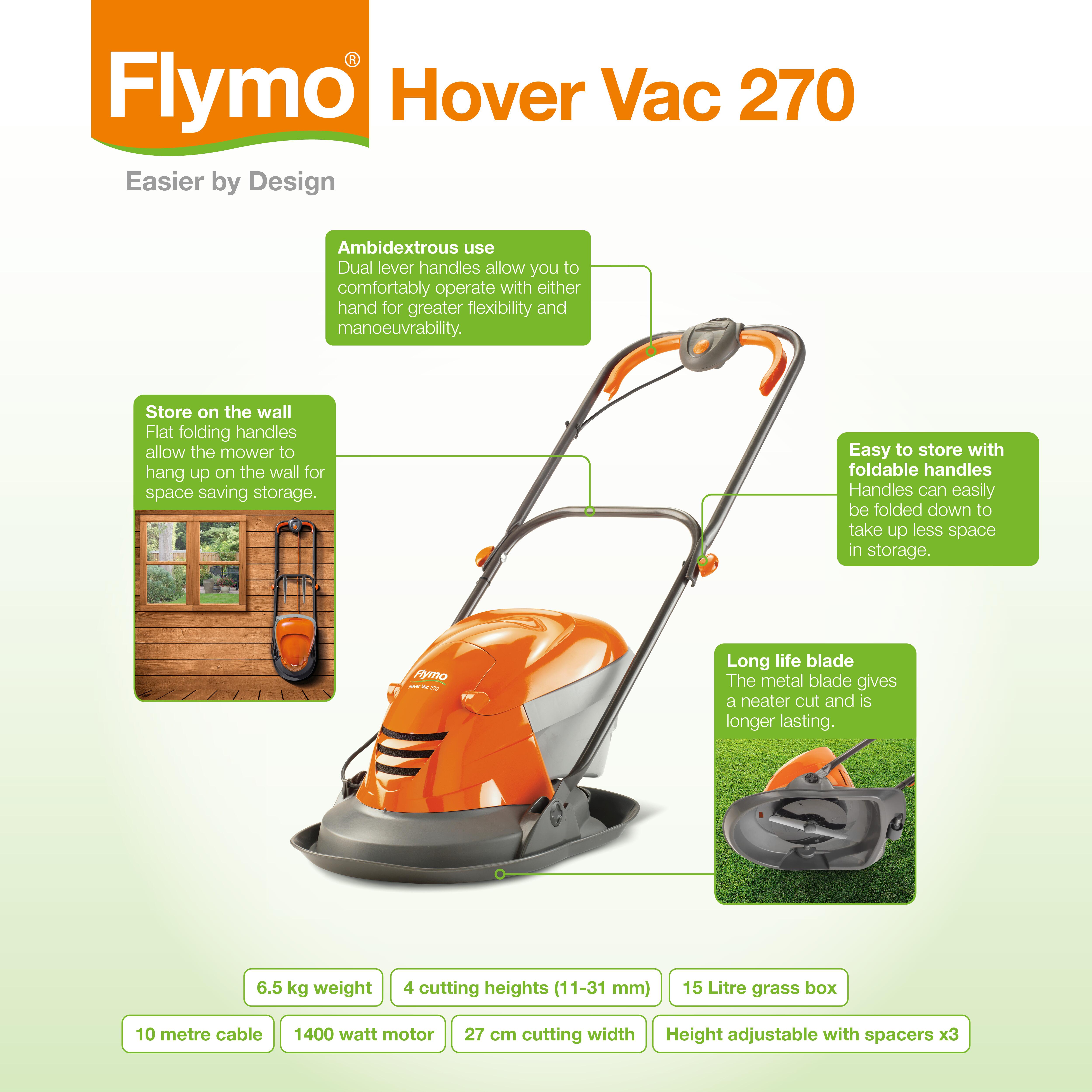 Flymo Hover Vac 270 Hover Collect Mower - Certified Refurbished ...