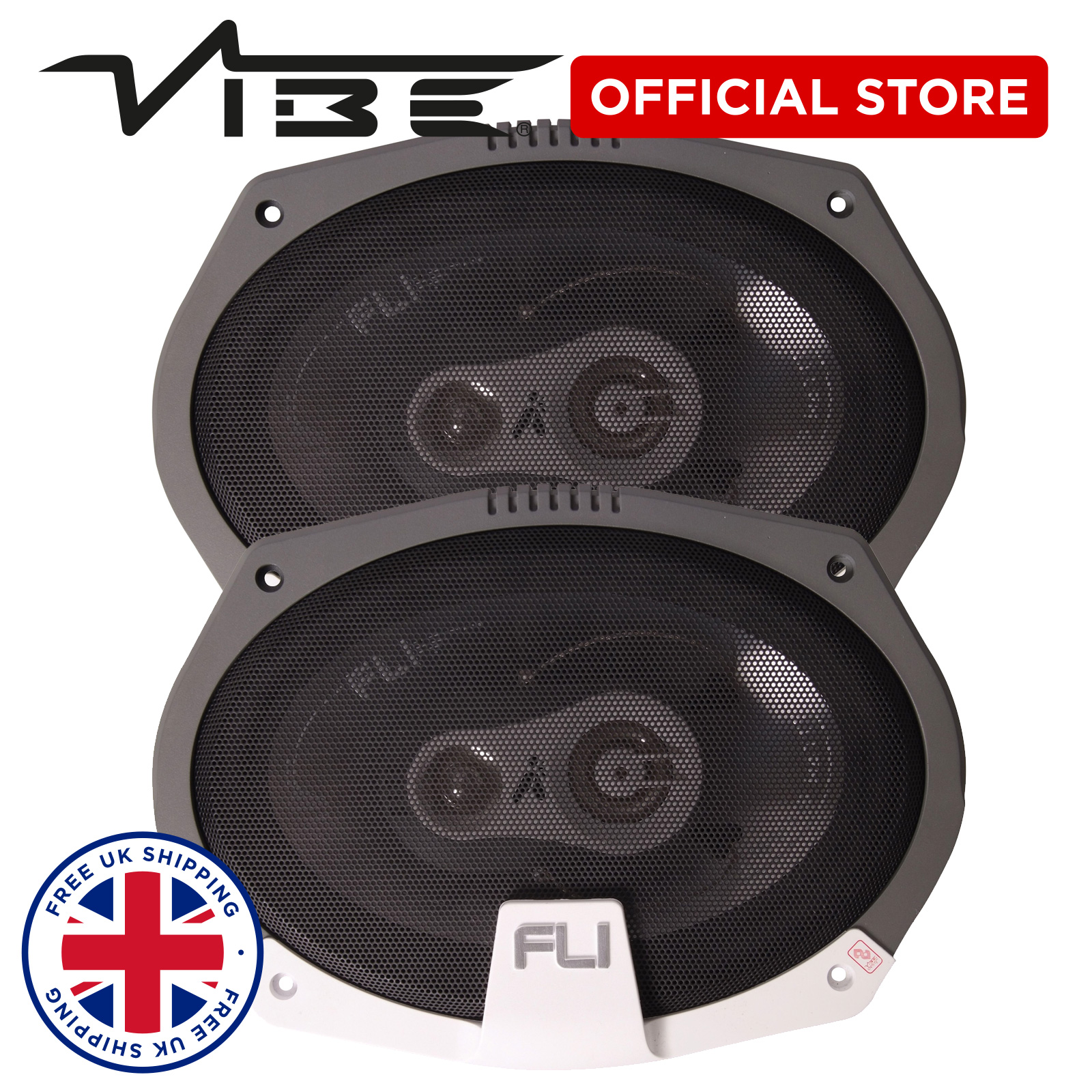 FLI VIBE 6x9" 375w Peak Car Audio 125w RMS 3 Way Coaxial Speakers ...