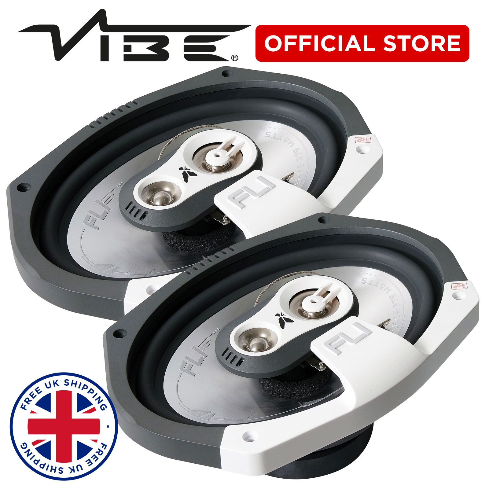 FLI VIBE 6x9" 375w Peak Car Audio 125w RMS 3 Way Coaxial Speakers ...