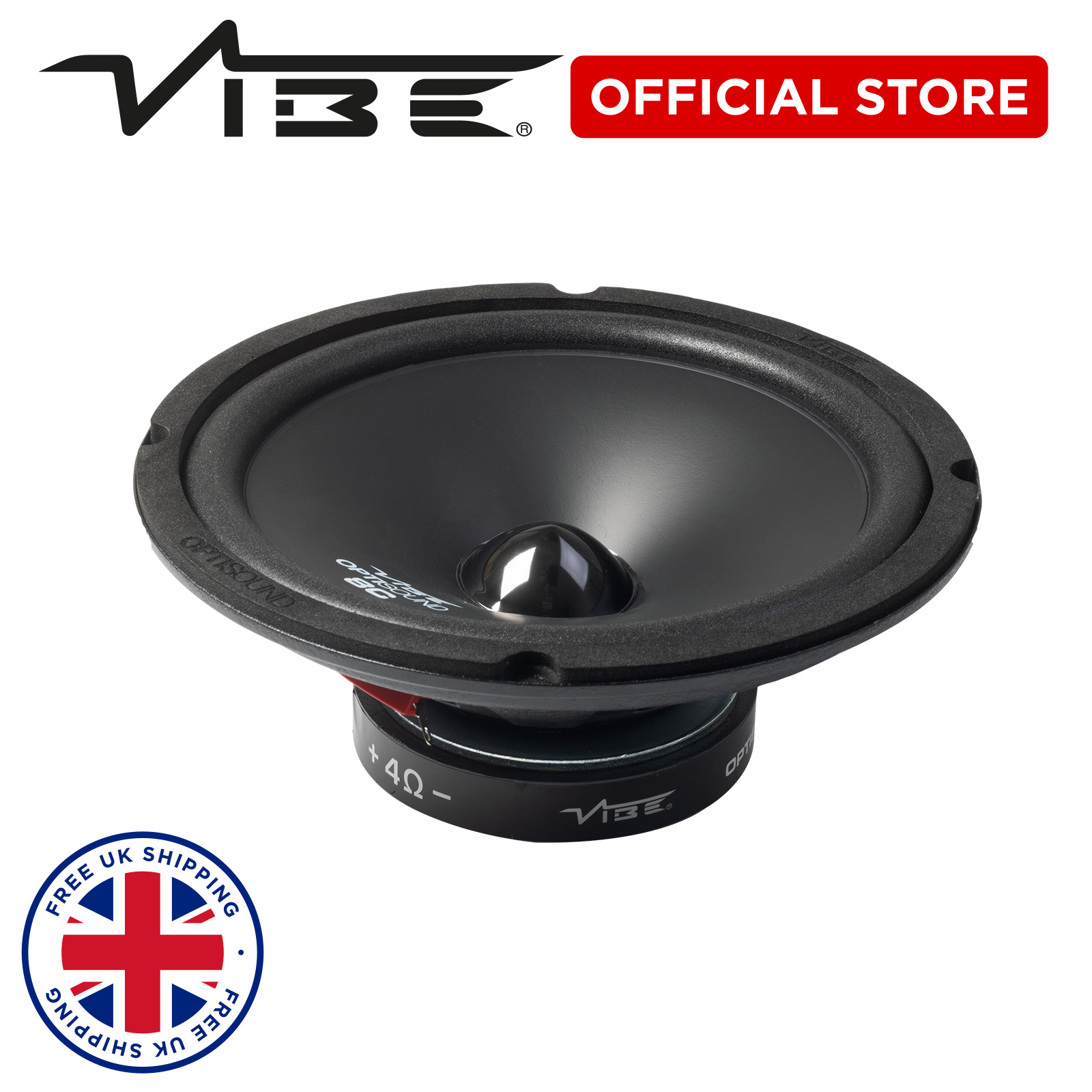VIBE 8 INCH COMPONENT SPEAKERS 600 WATTS BASS LOUD CAR AUDIO OPTISOUND ...