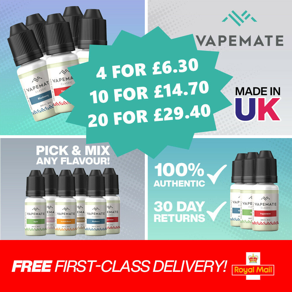 Vapemate Classic 10ml E Liquid | BUY 7 GET 3 FREE | Vape Juice | 50/50 ...